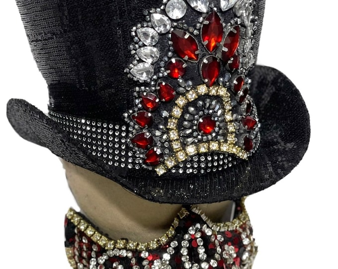 Adult Deluxe Red & Black Ringmaster Top Hat Coachman Circus Carnival ...