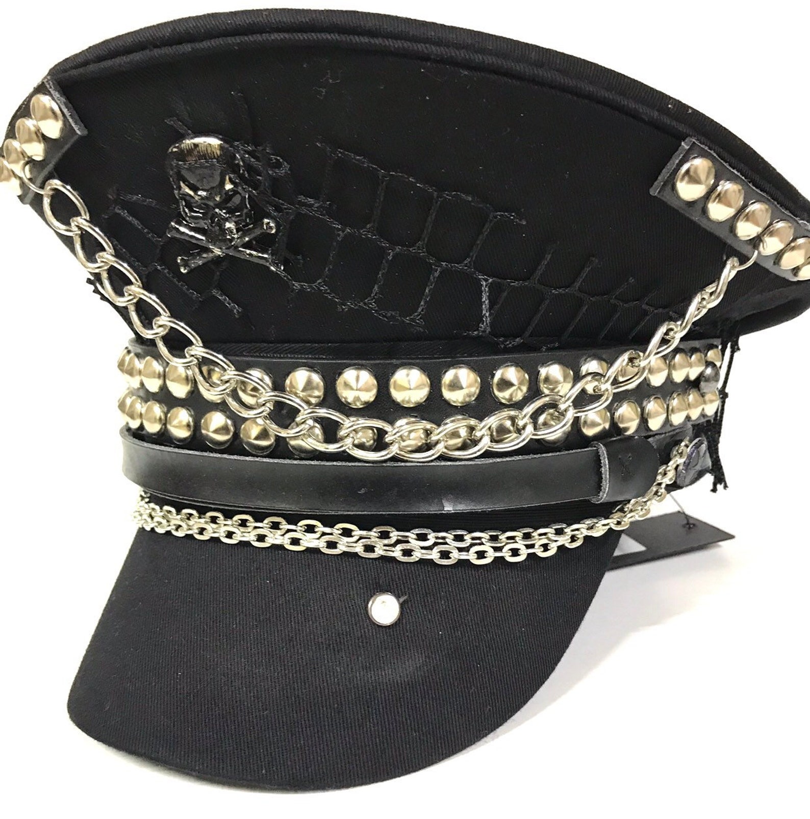 Industrial Punk Gothic Cotton Military Hat With Black - Etsy