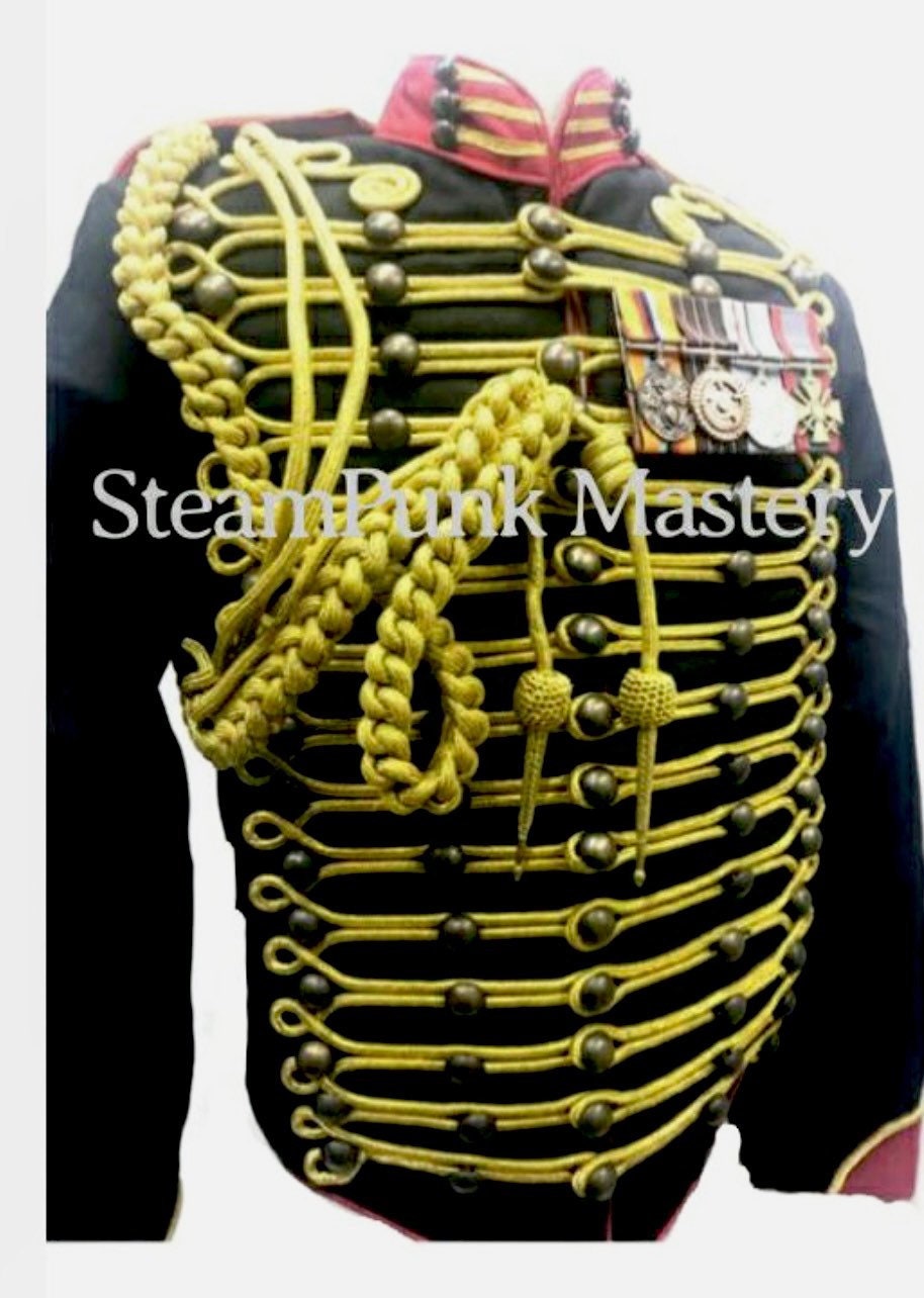 Men's Military Army Gold Braiding Hussar Officers Black | Etsy