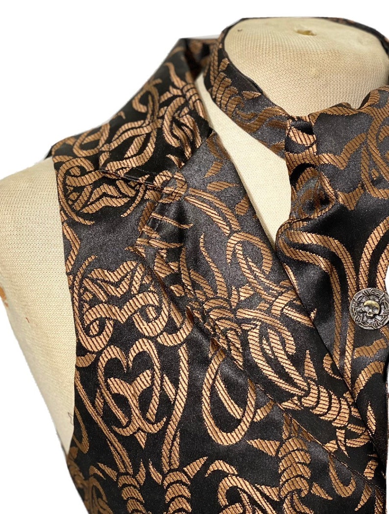 Brocade Steampunk Waistcoat Cravat Set: Barbwire Design - Etsy