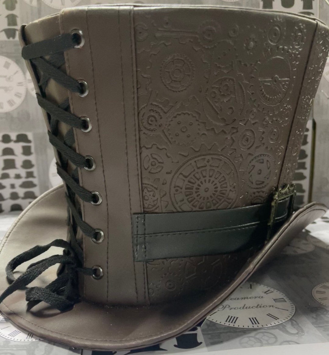 Steampunk Embossing Brown With Gears and Cogs Top Hat in 58,59,60cm - Etsy
