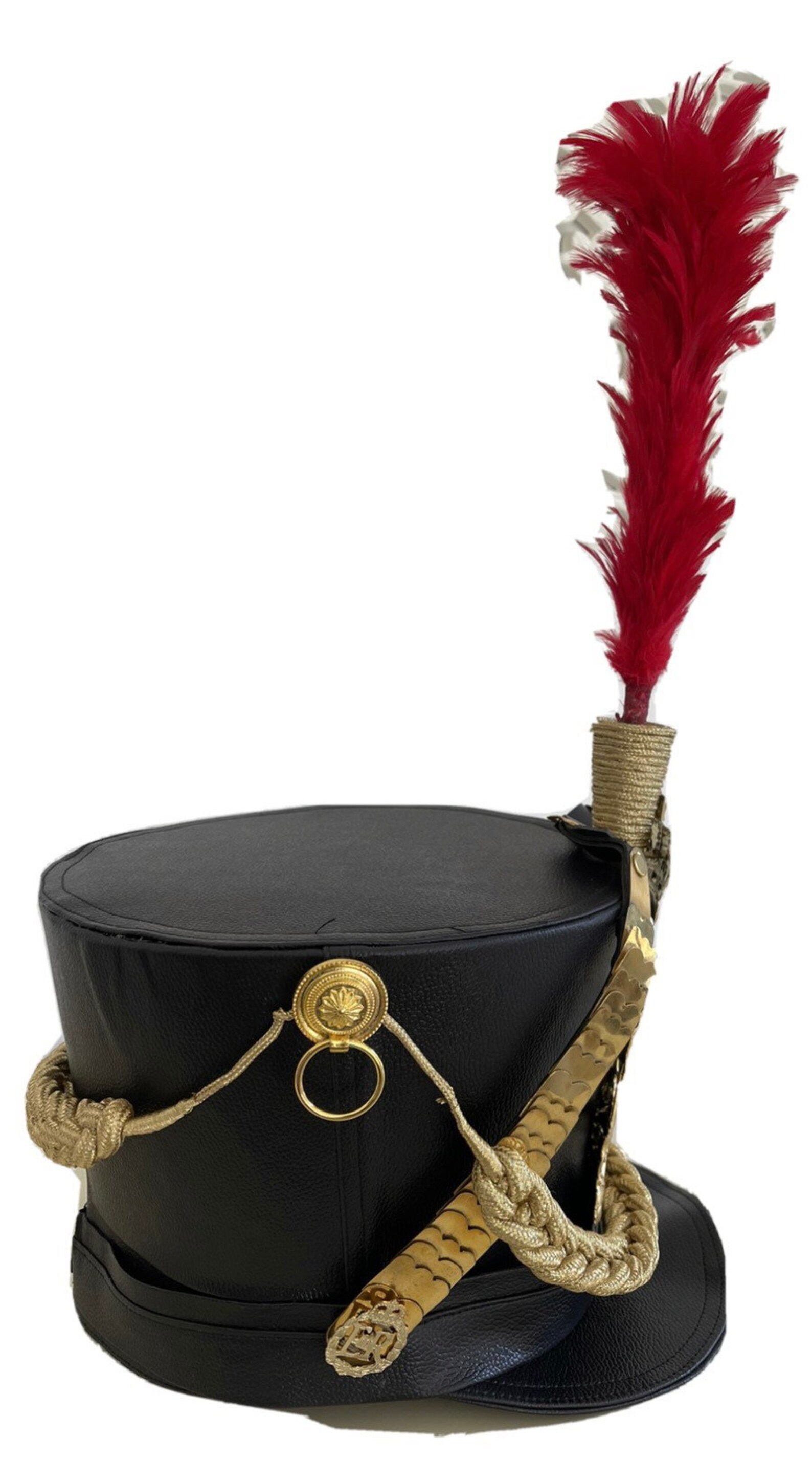 Black Hussar General Shako Helmet: Gold Bullion Details, Red Feather - Etsy