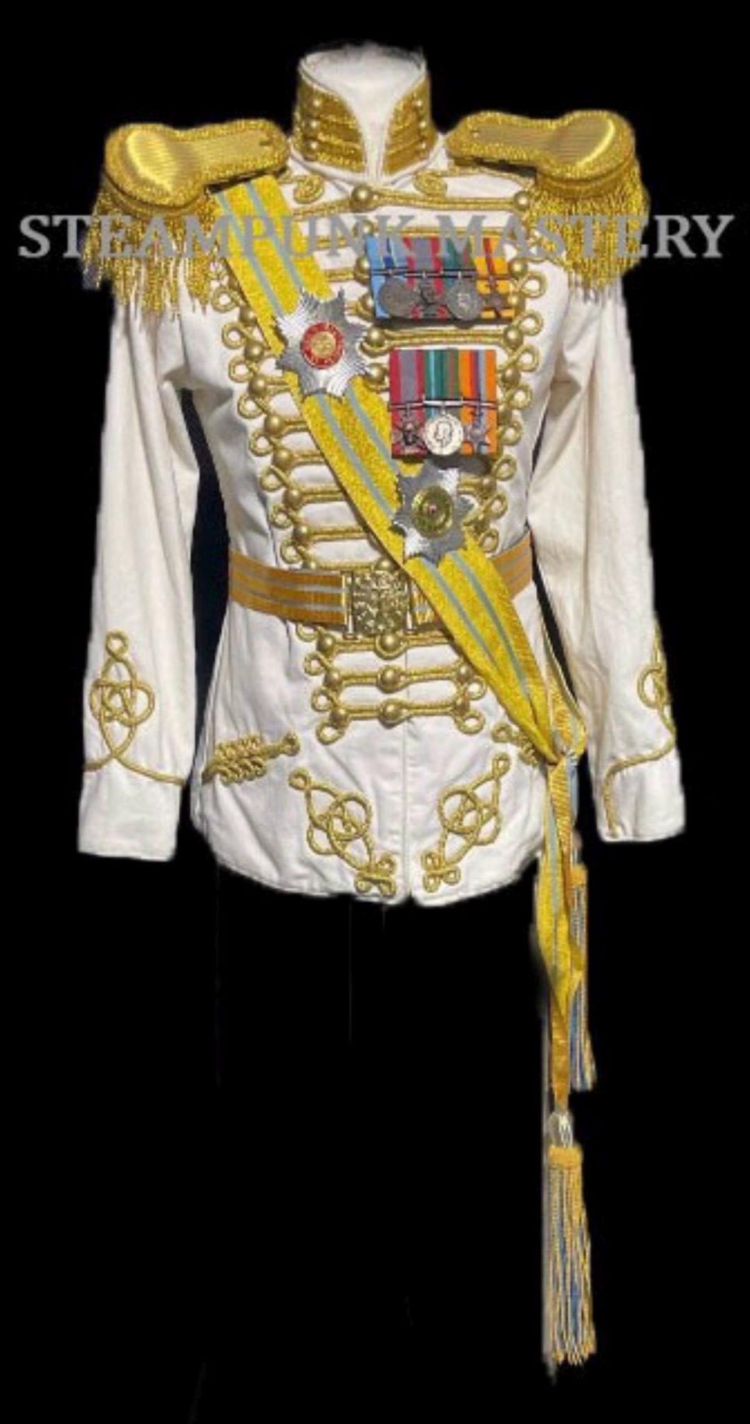 Baron Cohen Dictator Jacket With Shoulder Accessories Belt With Stripes ...