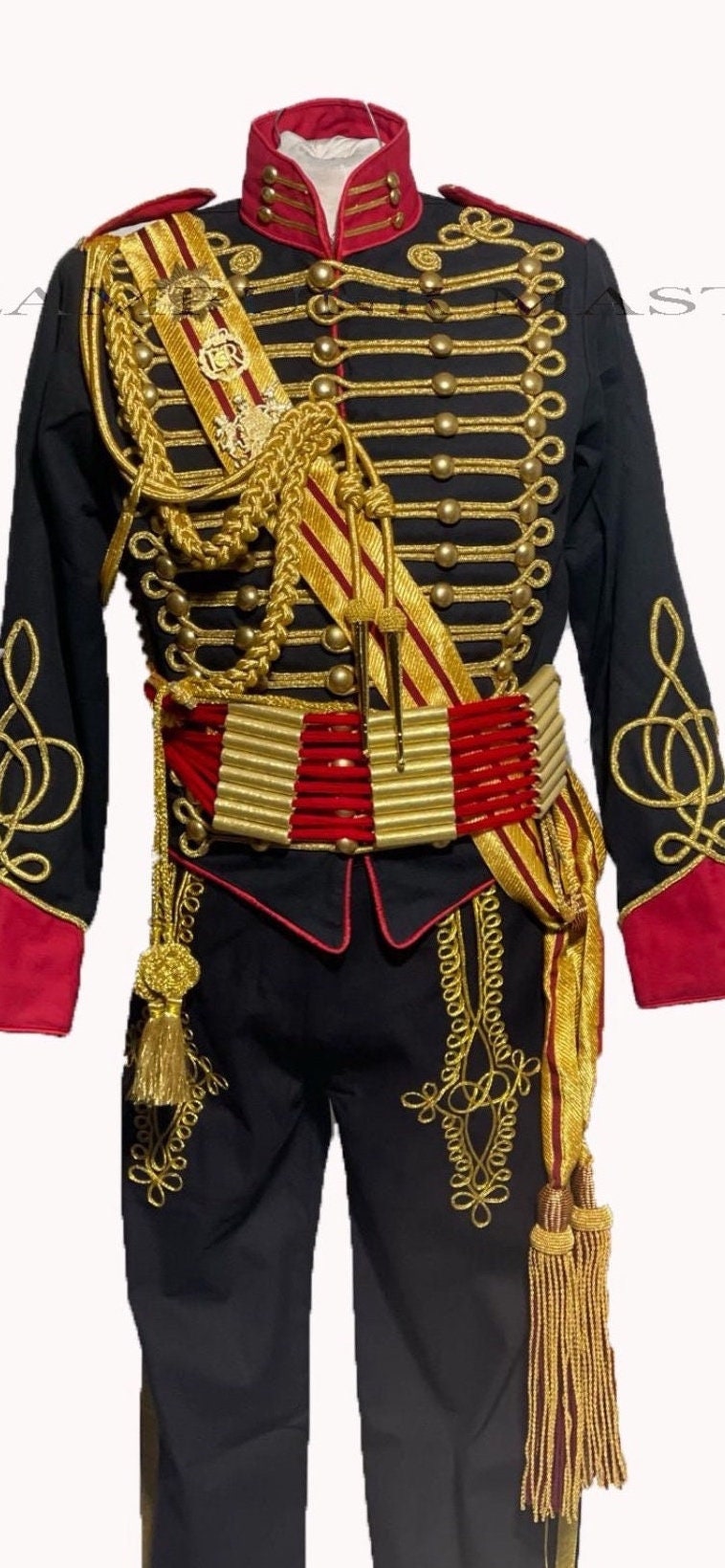 Ceremonial Hussar Officer Suit: Black and Jacket, Sash , Pants - Etsy