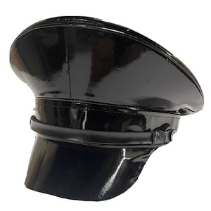 Industrial Punk, Gothic Black PVC Military Hat 57,58,59cm - Etsy
