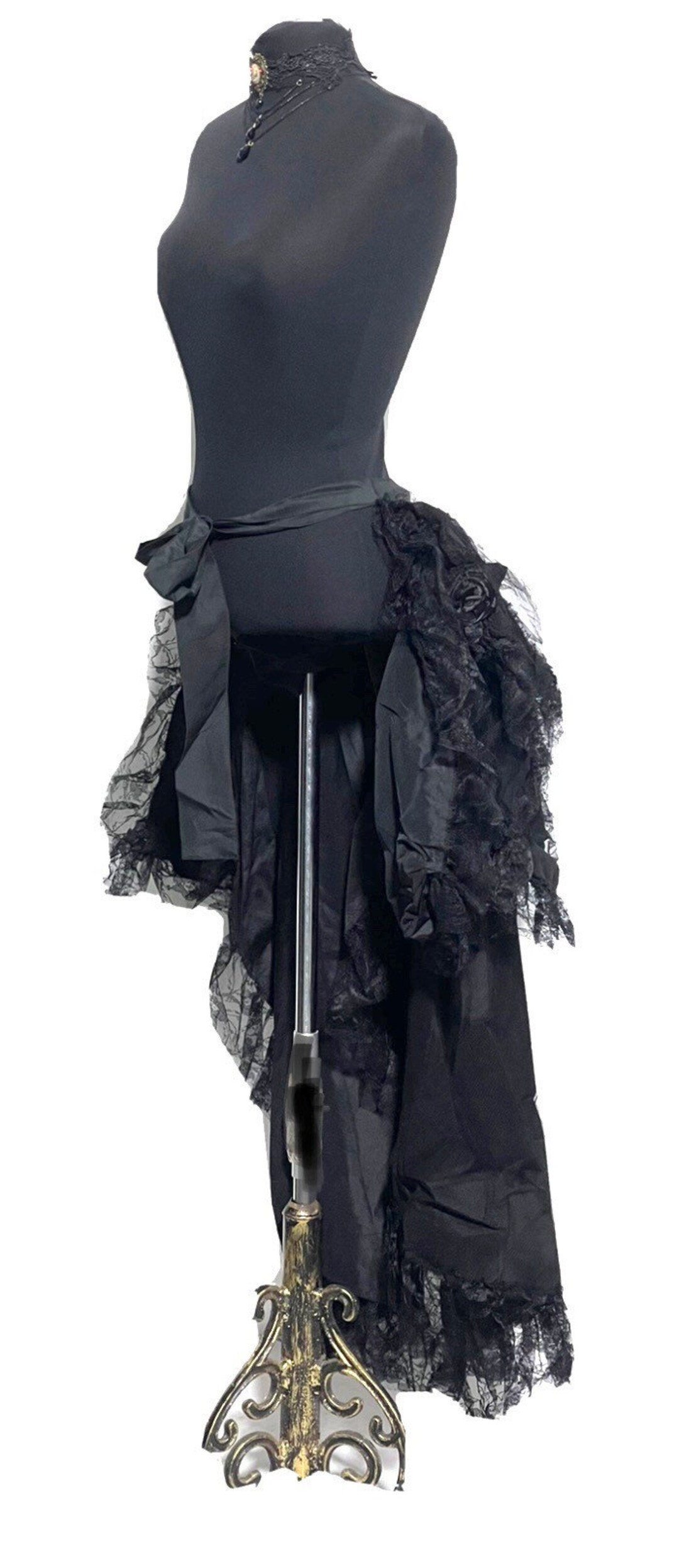 Steampunk Gothic Black Bustle Train With Front Tiesits One - Etsy