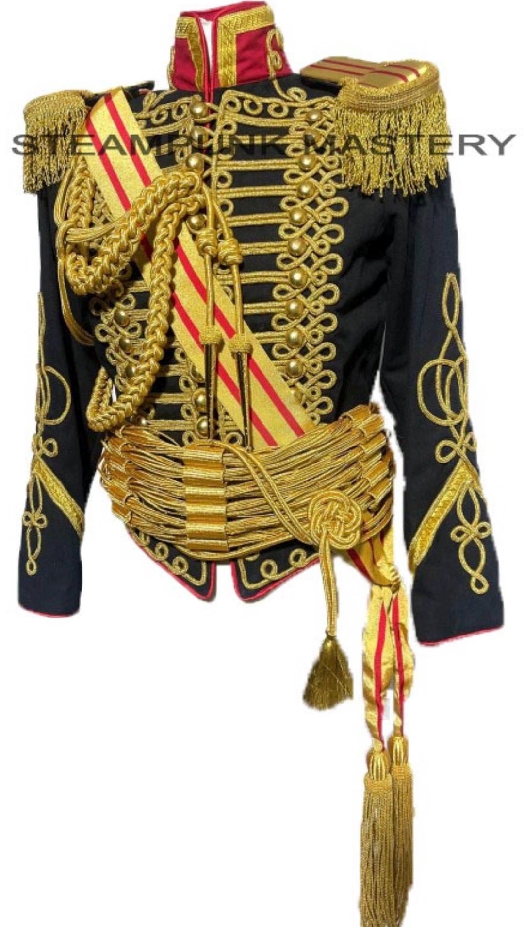 Ceremonial Hussar Jacket: Gold Braiding, Sash & Aiguillette Set - Etsy