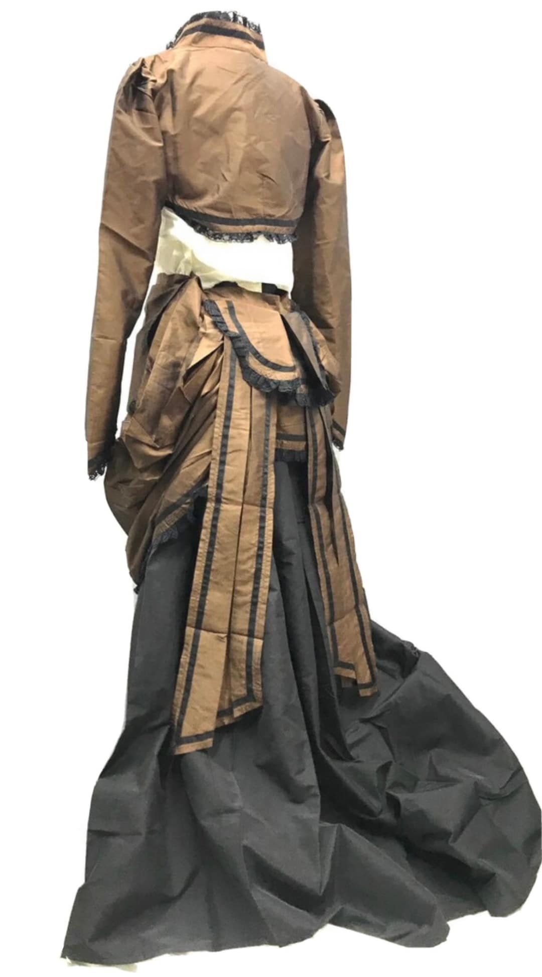 Steampunk Victorian Outfit: Brown Train Skirt, Bolero, Cotton Frill ...