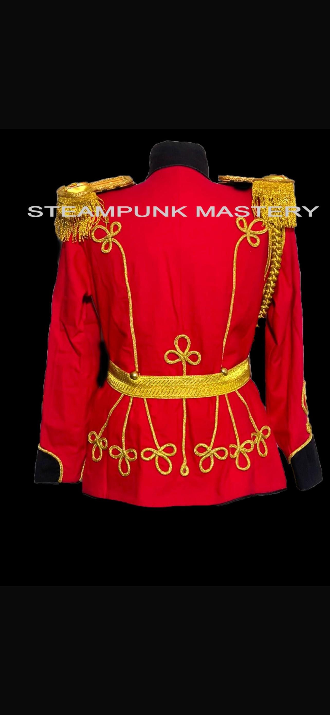 Red Hussar Jacket Outfit: Gold Braiding, White Waistcoat - Etsy