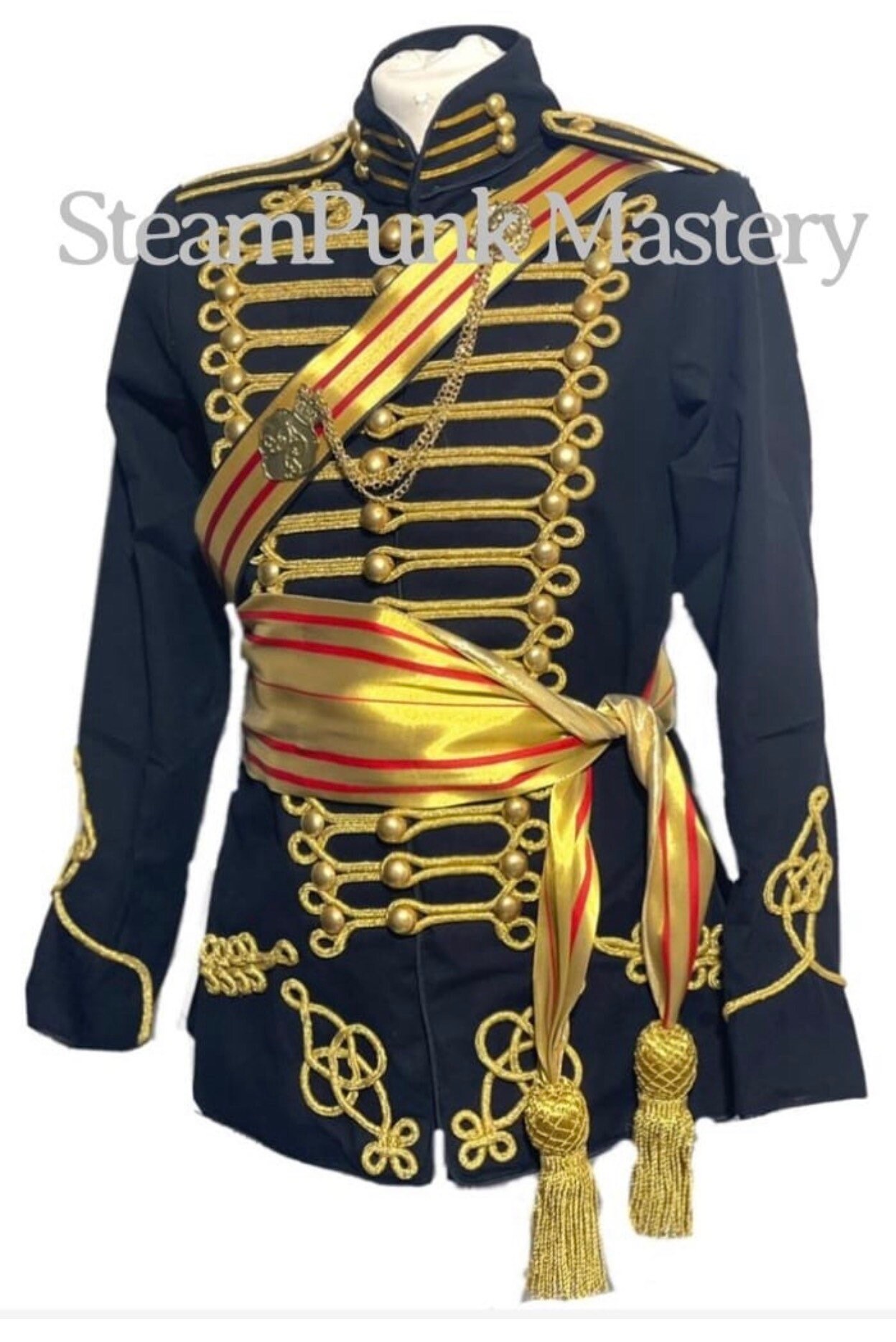 Gold With Red Stripes General Waist Sash With Gold Tassels - Etsy