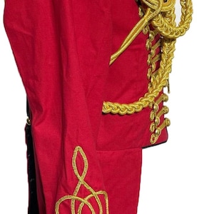 Red Hussar Tailcoat: Gold Braided Military Jacket - Etsy