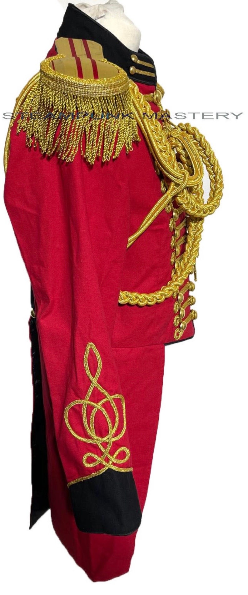 Red Hussar Tailcoat: Gold Braided Military Jacket - Etsy