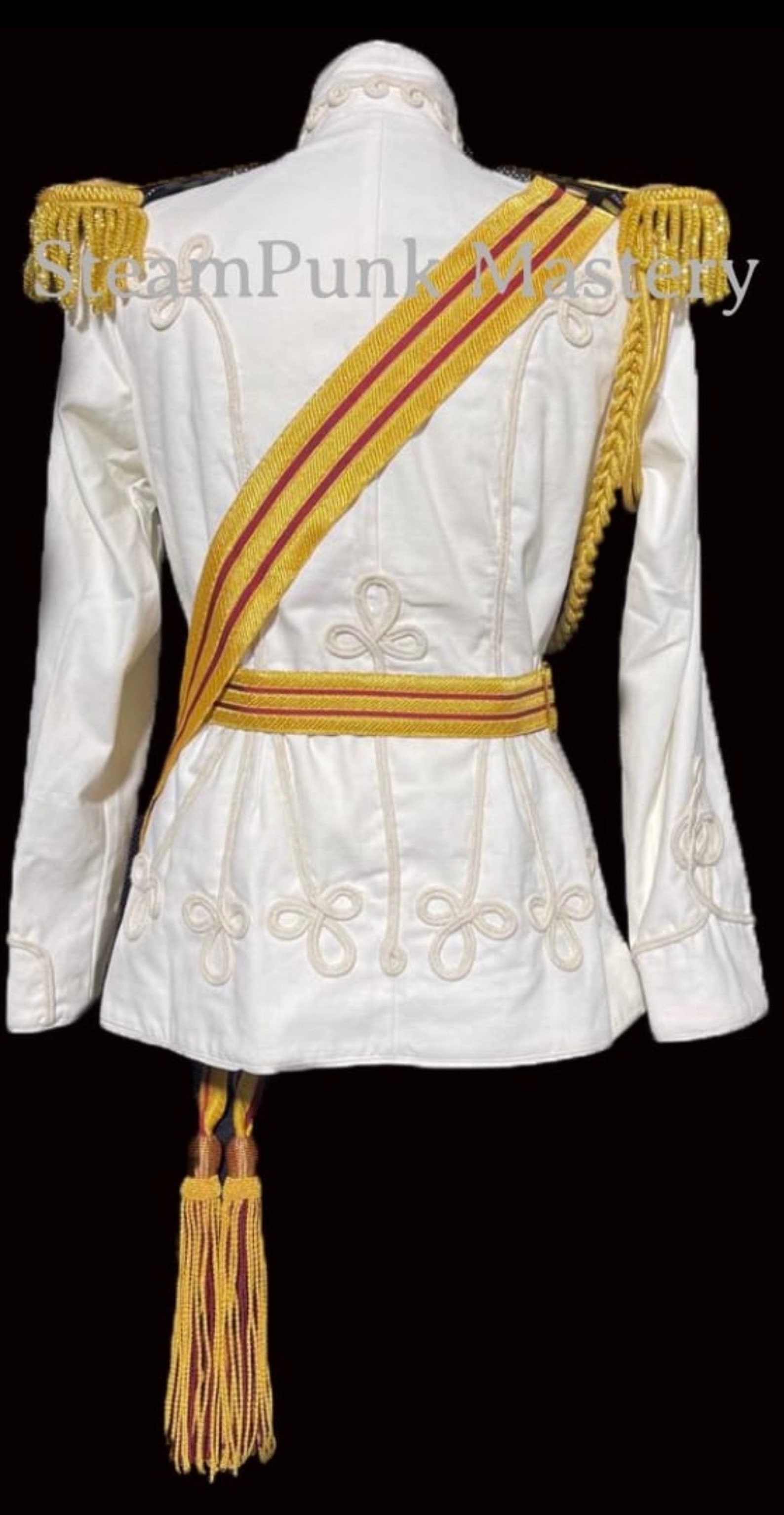 White Hussar Jacket: Braided Officer's Uniform With Sash & Medals - Etsy
