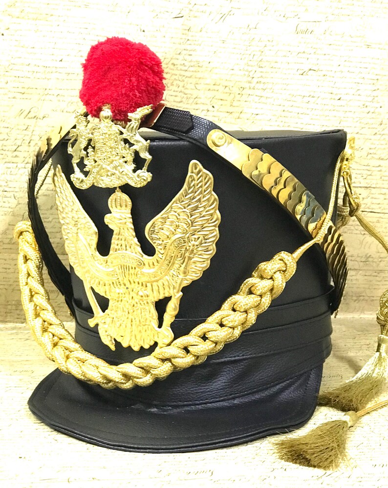 Black Hat with detachable red Toorie with brass badges and | Etsy