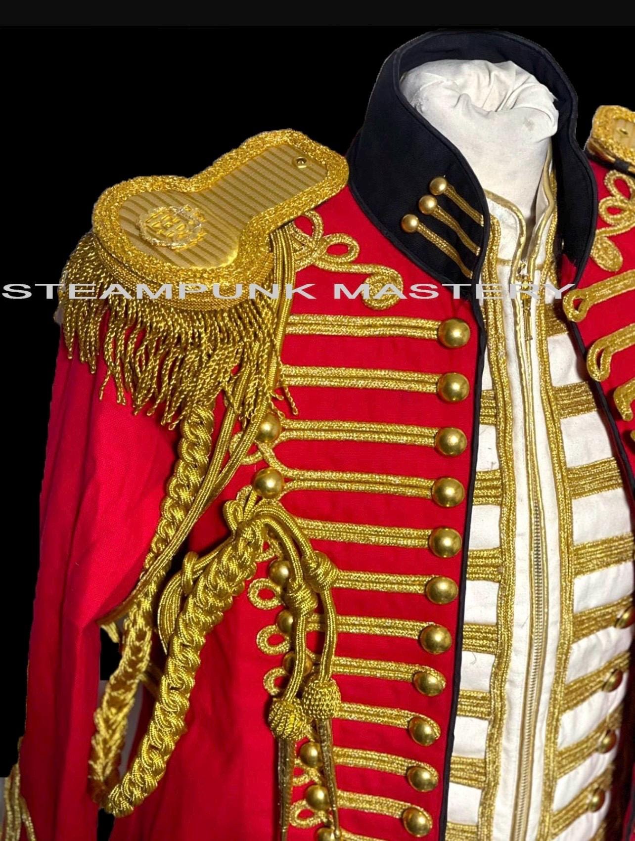 Red Hussar Jacket Outfit: Gold Braiding, White Waistcoat - Etsy