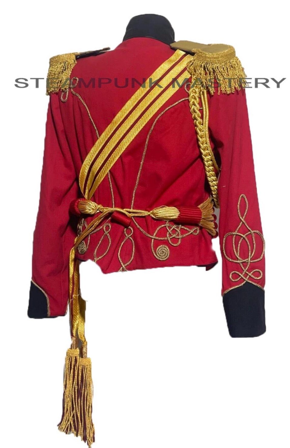 Red Hussar Jacket: Gold Braiding, Barrel Sash & Eppaulates - Etsy