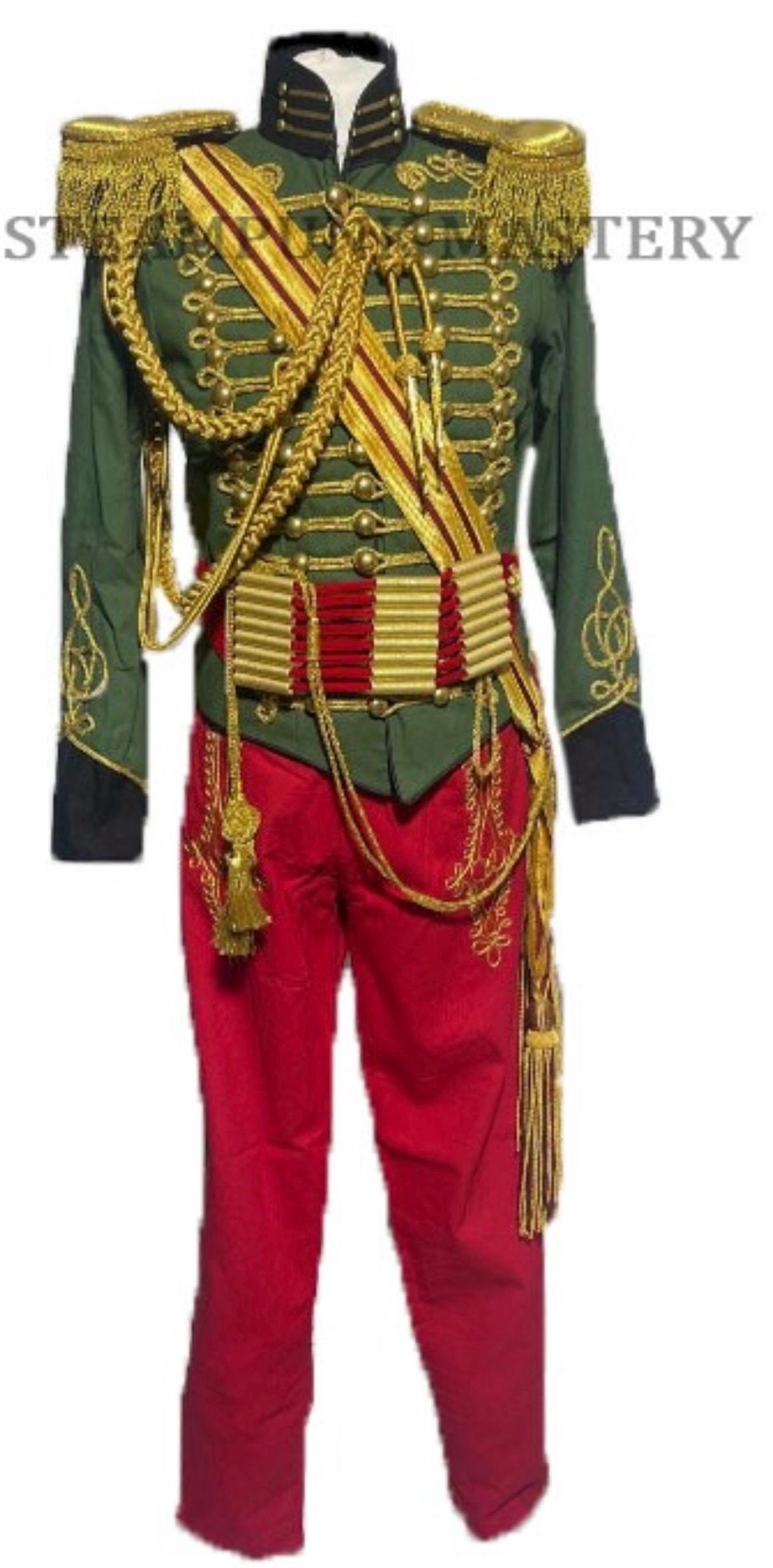Olive Hussar Officer Suit: Gold Braid Ceremonial Uniform - Etsy