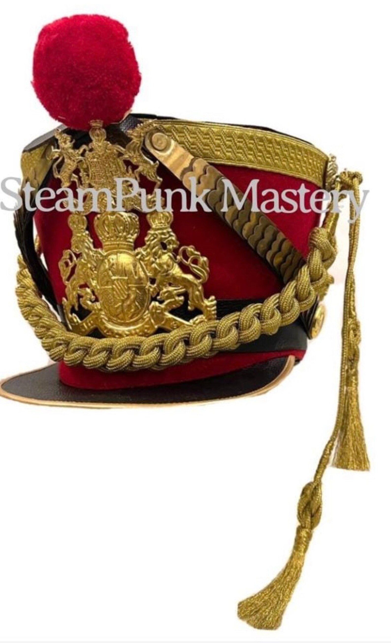Red Hussar General Helmet With Gold Bullion Details in Sizes 56,57,58 ...