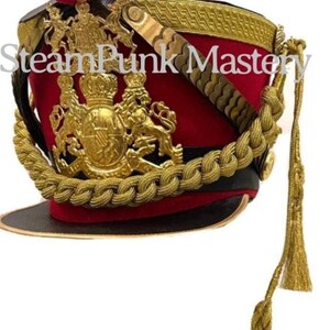 Red Hussar General Helmet With Gold Bullion Details in Sizes 56,57,58 ...