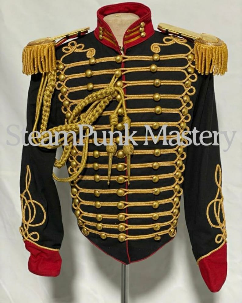 GENERAL Ceremonial Gold Braiding Hussar Jacket BLACK/RED in - Etsy