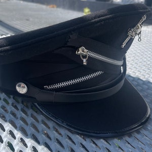 Punk Gothic Punk Black Military Military Hat in 56,57,58,59cm - Etsy