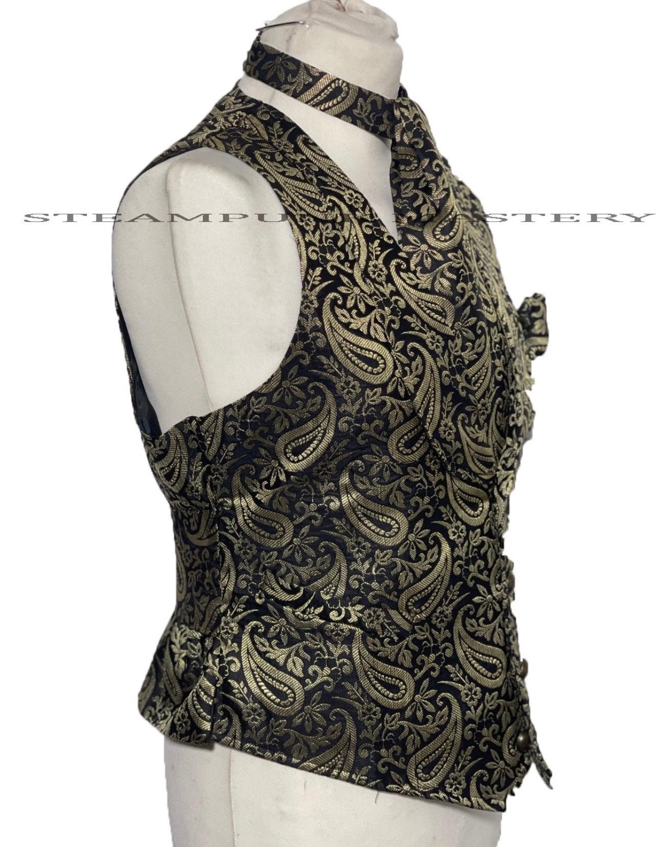 3pcs Regency Paisley Waistcoat Outfit With Matching Self Tie Cravat ...