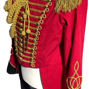 Red Hussar Tailcoat: Gold Braided Military Jacket - Etsy