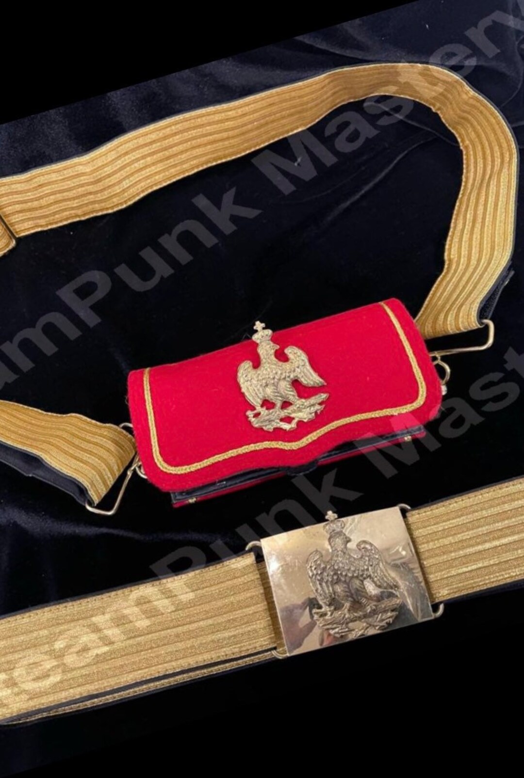 2 Pcs Military Officers Cross Chest Belt & and Waist Belt With Brass ...
