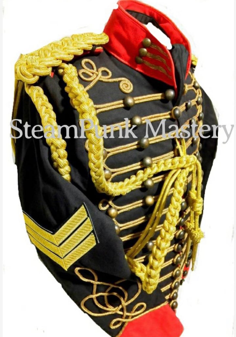 5pcs Men's Ceremonial Gold Braiding Hussar Jacket With Red - Etsy