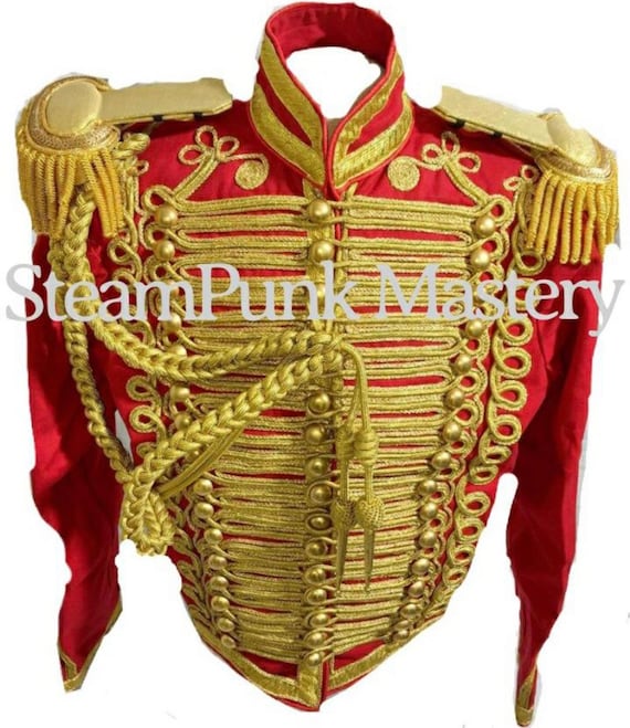 Mens General Hussar Red Jacket With Gold Cord Braids at Front - Etsy