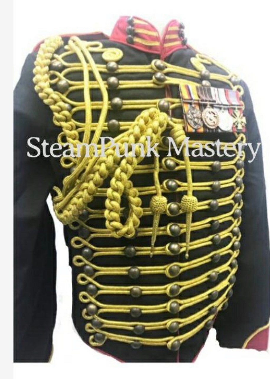 Men's Military Army Gold Braiding Hussar Officers Black | Etsy
