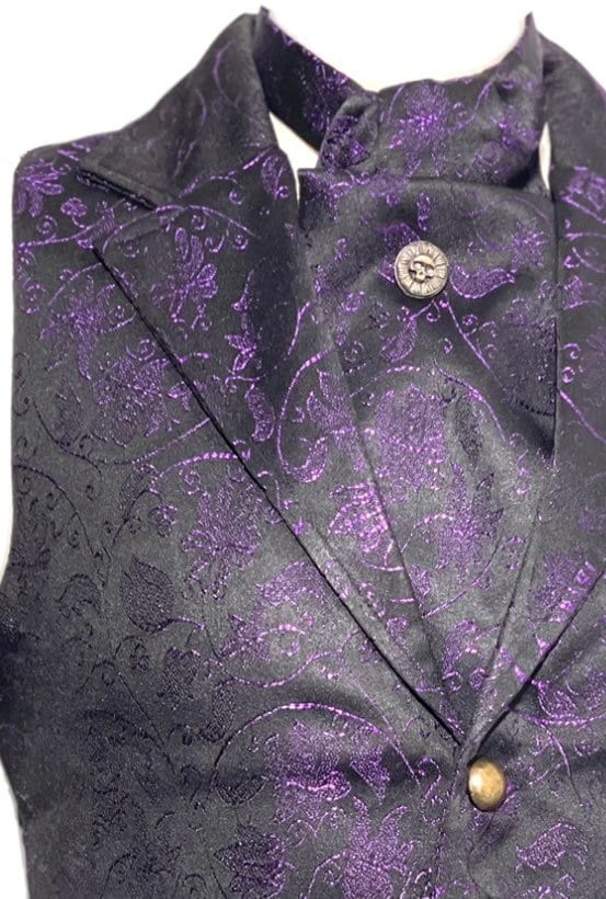 Victorian Brocade Waistcoat Outfit: Purple Ivy, Cravat & Tiepin - Etsy