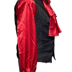 Vempire Red Ruffle Shirt Outfit Brocade Waistcoat , Self Tie Cravat 4 ...