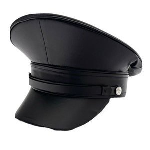 Industrial Punk, Gothic Black Leatheret Military Hat 56,57,58,59cm - Etsy