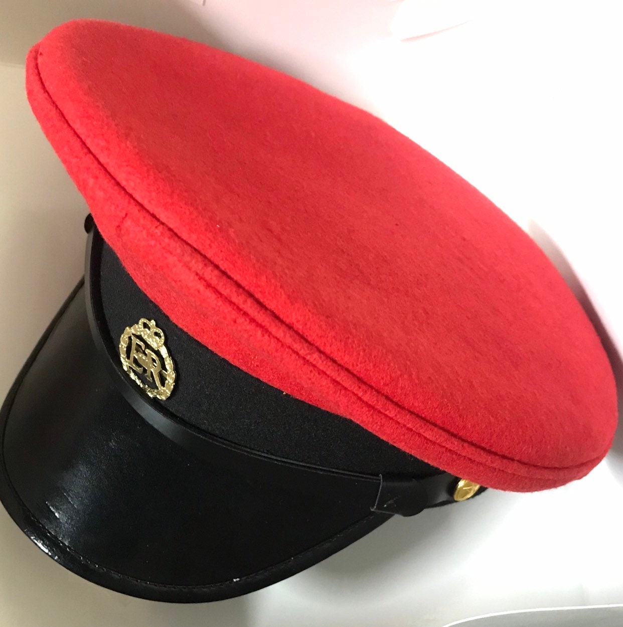 Red Wool Military Army Hat With 3D Brass ER Badge in Size - Etsy UK