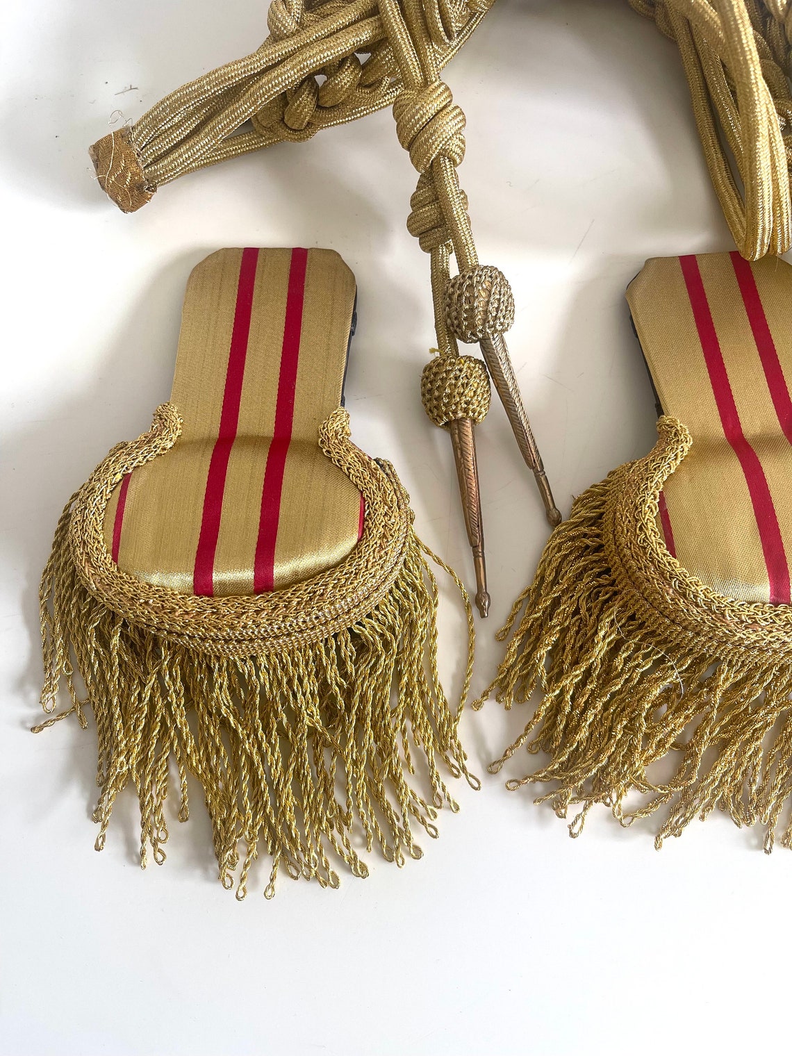 Gold Epaulettes & Aiguillettes Set: Red Stripe Ceremonial Jacket ...