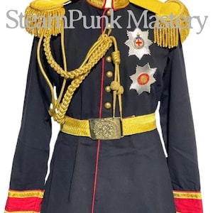 Black Ceremonial Officers 5pcs British Jacket,shoulder Accessories Belt ...