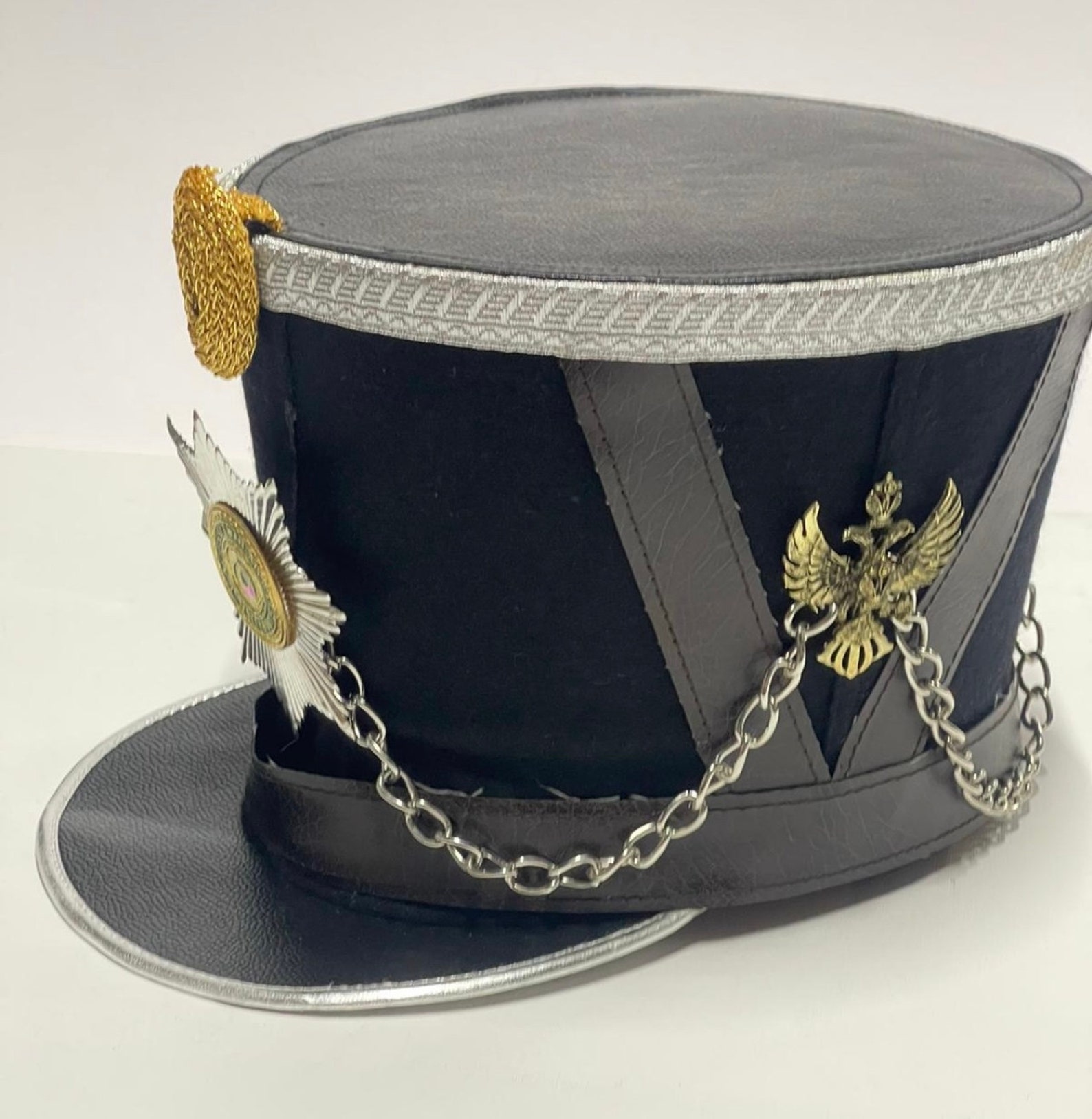 Black Austrian Hat From the Napoleonic Wars Helmet Silver - Etsy