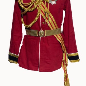 Red British Royal Jacket With Shoulder Accessories Lion Head Buckle ...