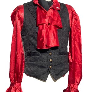 Vempire Red Ruffle Shirt Outfit Brocade Waistcoat , Self Tie Cravat 4 ...