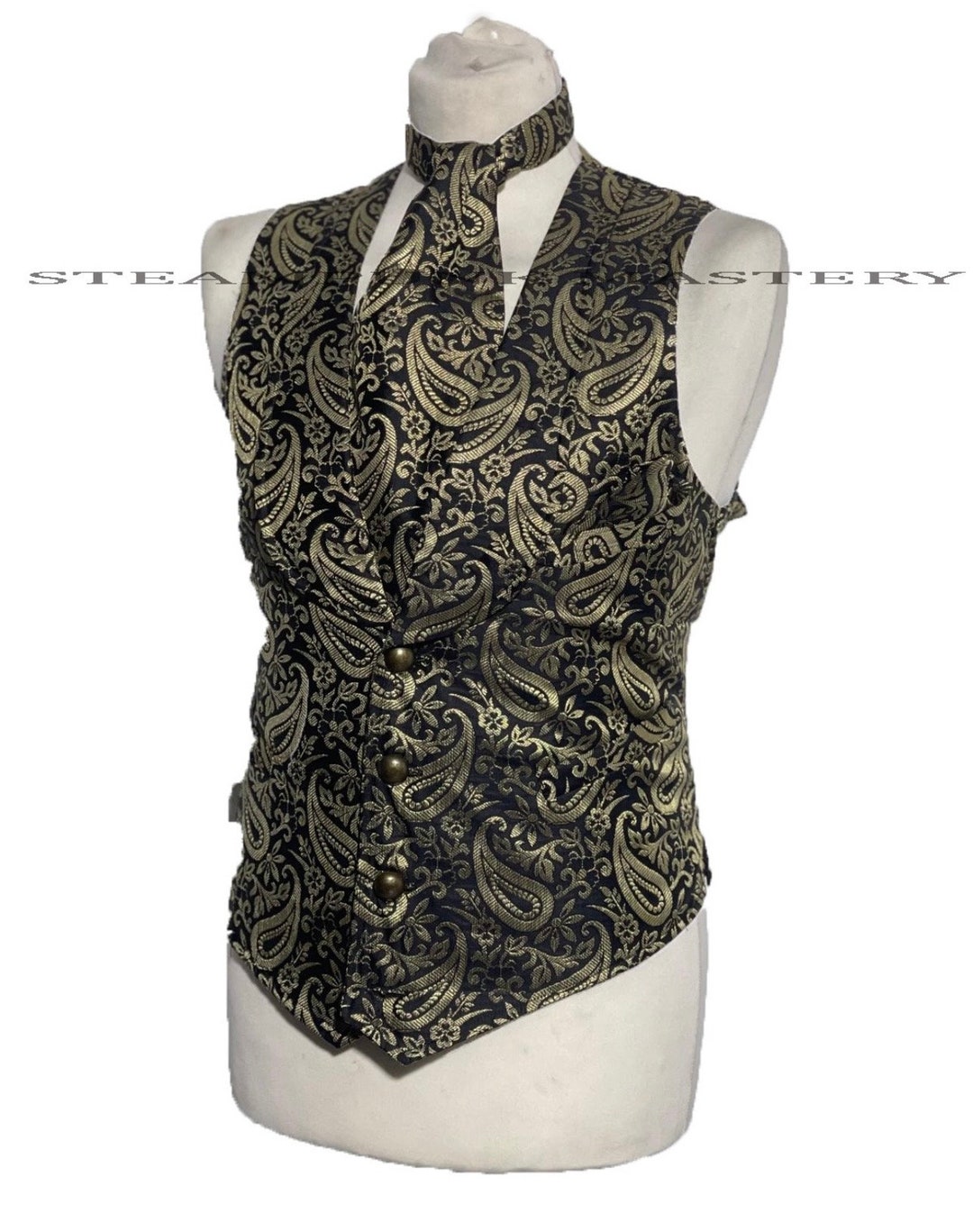 3pcs Regency Paisley Waistcoat Outfit With Matching Self Tie Cravat ...