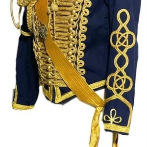 6 Pcs Men’s Jacket Navy Blue Ceremonial Hussar Officers With ...
