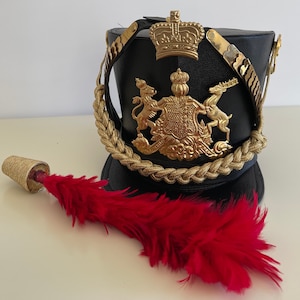 Black Hussar General Shako Helmet: Gold Bullion Details, Red Feather - Etsy