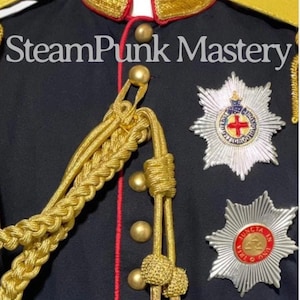 Black British Officer Jacket: Ceremonial Gold Braid Uniform, Shoulder ...