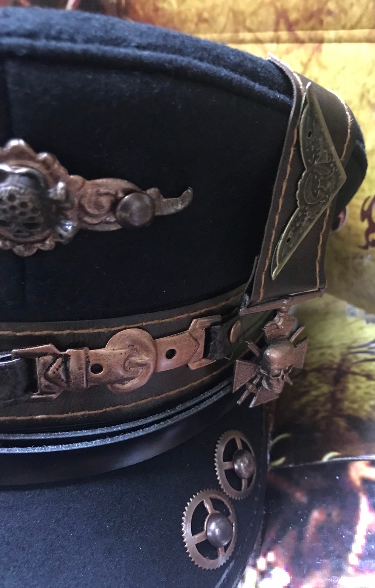Steampunk Station Master Black Wool Military Hat With Monokel - Etsy