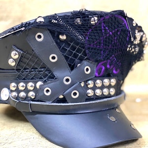 Gothic Punk Black Military Hat With Patches,studs 56,57,58,59,60cm - Etsy