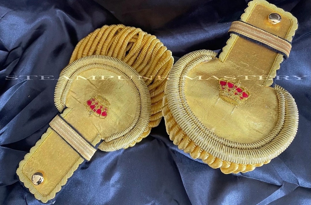 Emperor Hand Embroidery Bullion Wire Gold Fringe Shoulder Boards ...