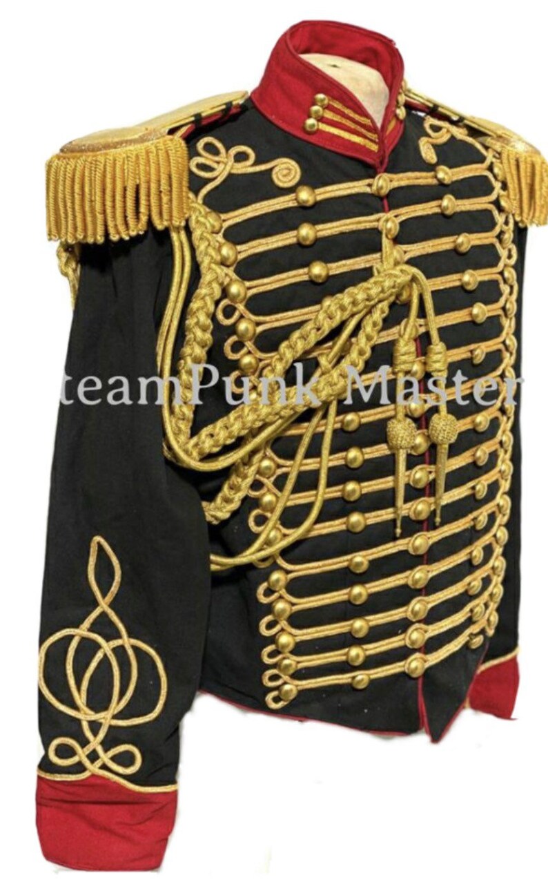 GENERAL Ceremonial Gold Braiding Hussar Jacket BLACK/RED in - Etsy