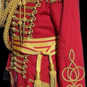 Red Hussar Jacket: Imperial Braided Military Officer's Coat Including ...