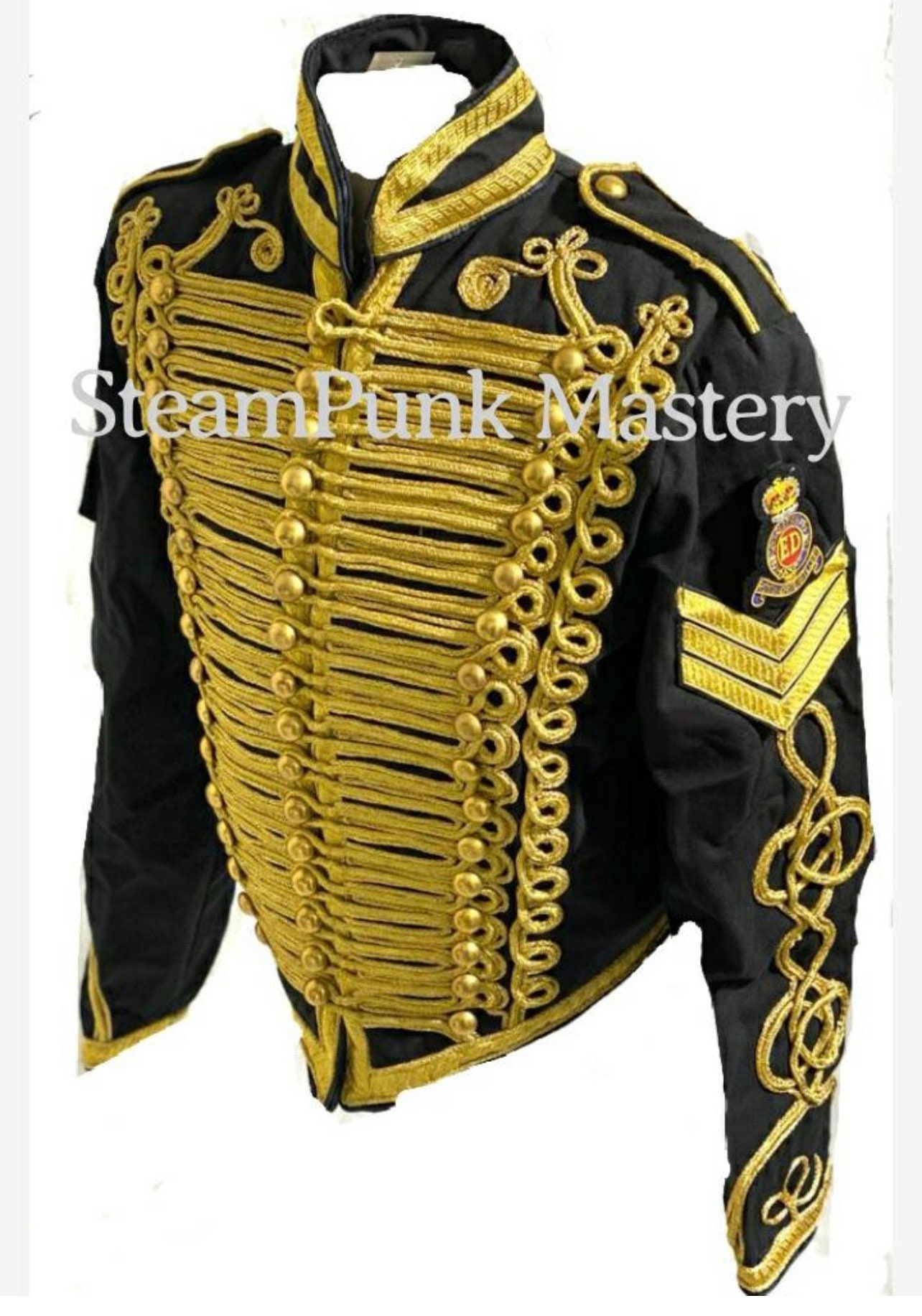 3 Pcs Men's Ceremonial Gold Braiding Hussar Jacket Black - Etsy